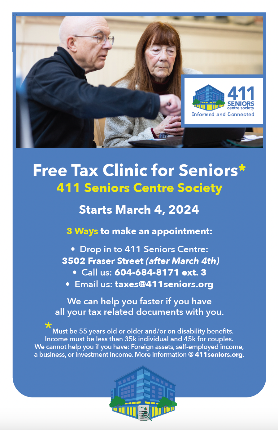Income Tax Preparation - 411 Seniors Centre Society