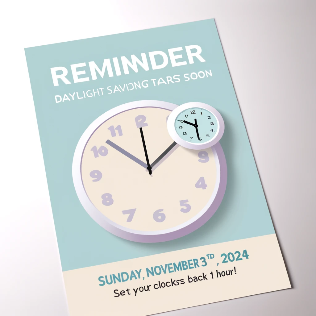 Reminder: Daylight Saving Time Ends Soon! - 411 Seniors Centre Society